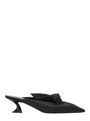 LANVIN Midnight Step Bow Leather Mule - Black