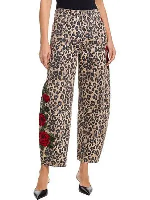 DRIFTWOOD Parker X Wild Rose Ankle Barrel Jeans - Leopard
