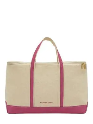 MODERN PICNIC Tote Bag - Pink Canvas