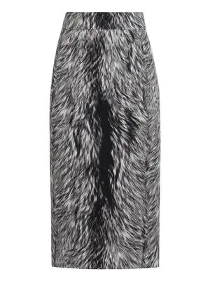 Dolce & Gabbana Midi Pencil Skirt With Fur Print - Grey