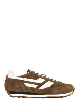 TOM FORD Suede Mick Sneakers Dark Tan & Amber