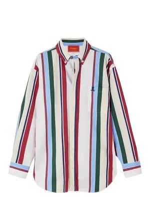 La DoubleJ Striped Cotton-blend Poplin Shirt - Multicolor
