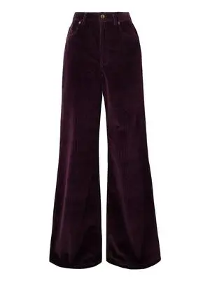La DoubleJ The Flare Cotton-blend Corduroy Flared Pants - Dark Purple