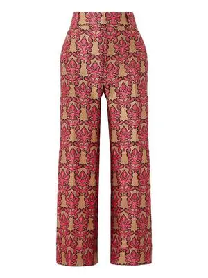 La DoubleJ Hendrix Jacquard Wide-leg Pants - Camel