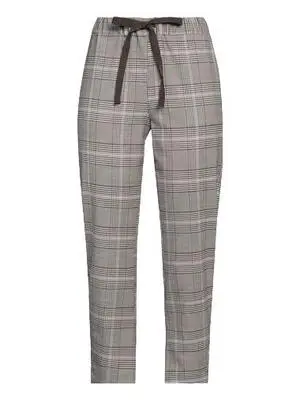 SEMICOUTURE Flannel Glen Plaid Tapered Pants - Brown