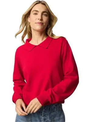 Splendid Phoebe Polo Sweater - Red