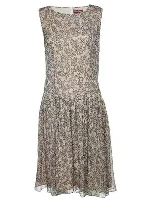 Max Mara Silk Printed Mini Dress - Neutrals