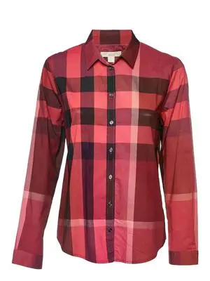 Burberry Checked Cotton Shirt - Pink