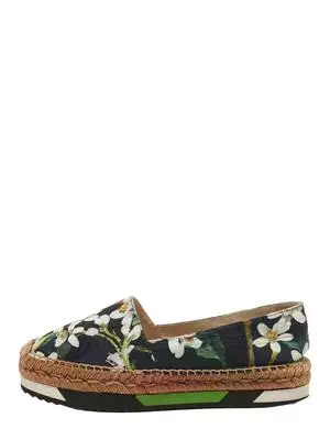 Dolce & Gabbana Floral-print Espadrilles - Black