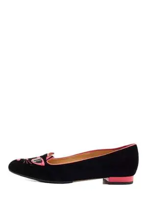 CHARLOTTE OLYMPIA X Barbie Kitty Ballet Flats - Black
