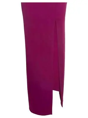 Solace London One-shoulder Side-slit Dress - Purple