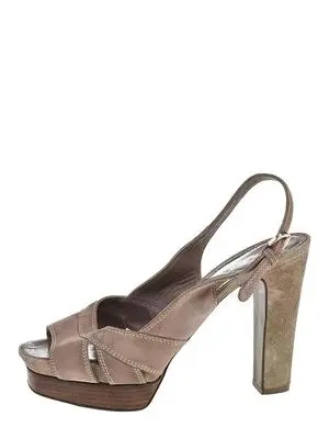 SERGIO ROSSI 110mm Platform Slingback Sandals - Neutrals