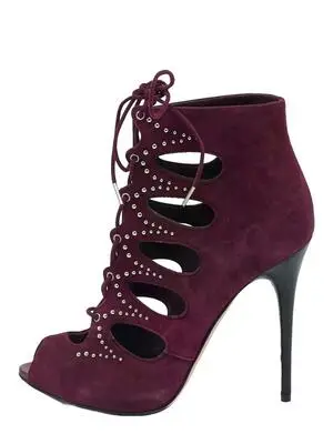 Alexander McQueen 115mm Studded Suede Boots - Purple