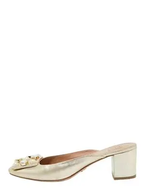 Tory Burch 50mm Leather Heeled Mules - Grey