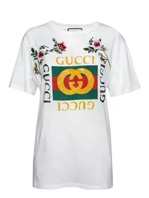 Gucci Floral Embroidered T-shirt - White