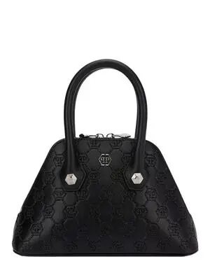 Philipp Plein Small Monogram Handle Bag - Black