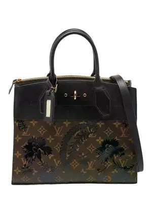 LOUIS VUITTON Monogram Canvas Tote Bag - Black