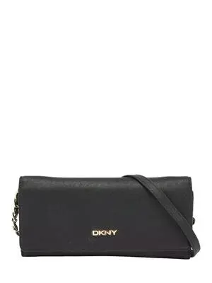 Dkny Leather Flap Wallet - Black