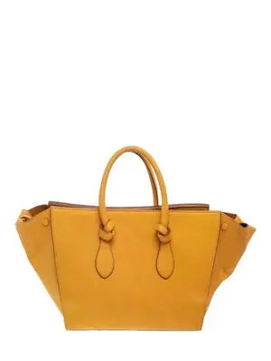 Celine Tie Leather Tote Bag - Yellow