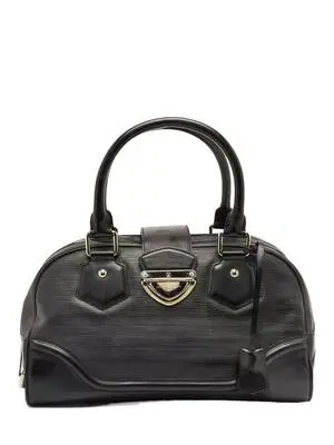 LOUIS VUITTON Textured Leather Bowler Bag - Black