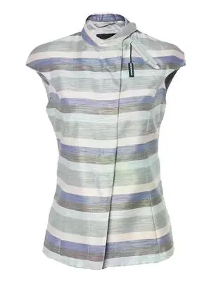 Emporio Armani Striped Short-sleeve Jacket - Blue
