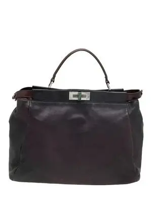 Fendi Peekaboo Leather Tote Bag - Black