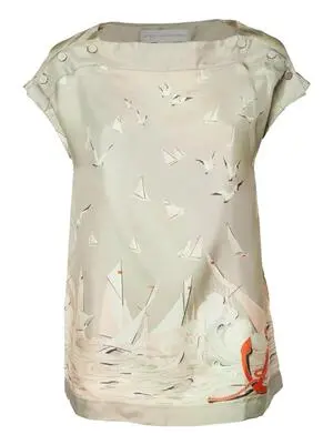Stella McCartney Silk Graphic Blouse - Neutrals