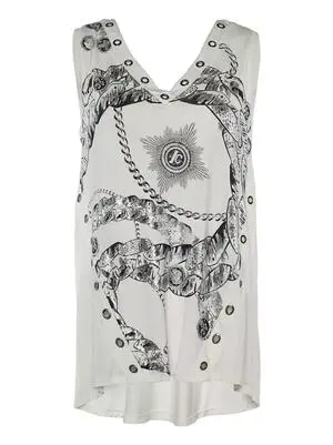 Roberto Cavalli Chain-print Tank Top - White