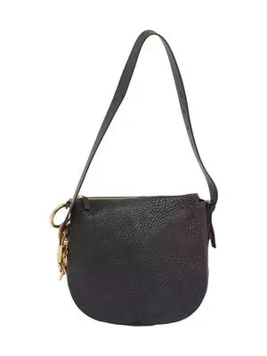 Burberry Knight Leather Shoulder Bag - Black