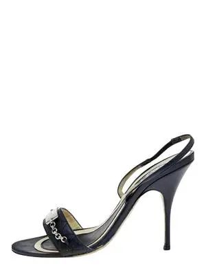 Givenchy 110mm Patent Leather Slingback Sandals - Black
