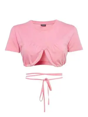 Jacquemus Tie-detail Crop Top - Pink