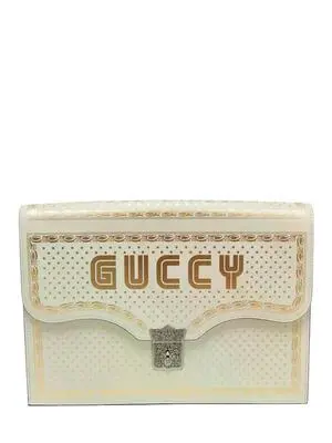 Gucci Logo-print Leather Clutch - White