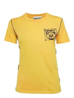 Moschino Teddy Bear-embroidered T-shirt - Yellow