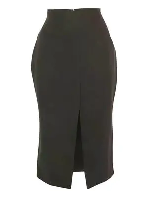 Versace Silk Slit Pencil Skirt - Black
