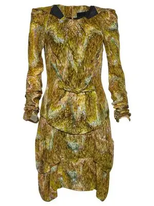 PETER PILOTTO 2009 Printed Silk Mini Dress - Yellow