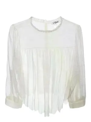 Chloé Semi-sheer Blouse - White