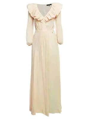Elisabetta Franchi Ruffled-collar Maxi Dress - Pink