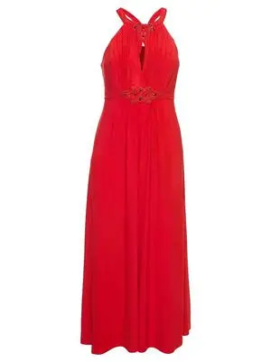 Jenny Packham Bead-embellished Maxi Dress - Red