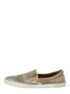 JIMMY CHOO Suede Glitter Slip-on Sneakers - Gold