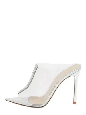 GIANVITO ROSSI 115mm Rhinestone-embellished Heeled Mules - Neutrals