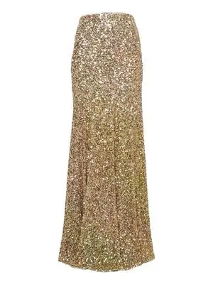 Elisabetta Franchi Sequin-embellished Maxi Skirt - Gold