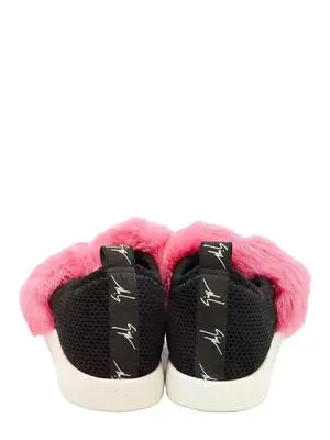 GIUSEPPE ZANOTTI Fur-embellished Sneakers - Black