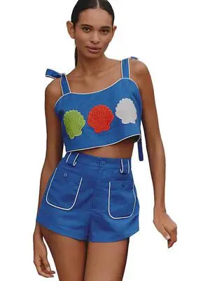 Farm Rio Embroidered Tank Top - Shells