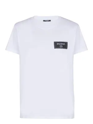 Balmain T-shirt With Couture Label - White