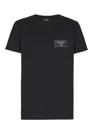 Balmain T-shirt With Couture Label - Black