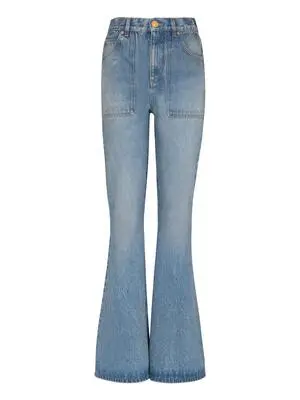 Balmain High-waisted Flared Jeans - Blue