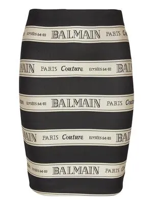Balmain Jacquard Mini Skirt - Black