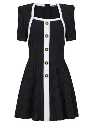 Balmain A-line Knit Dress - Black