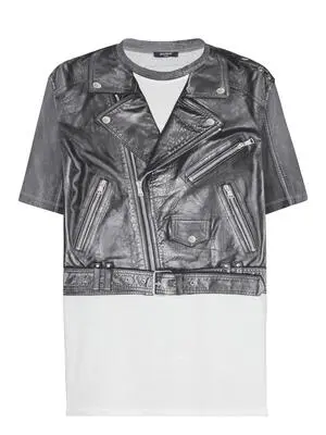 BALMAIN Biker Jacket Print T-Shirt