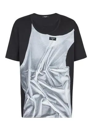 Balmain T-shirt With Tank Top Print - Black